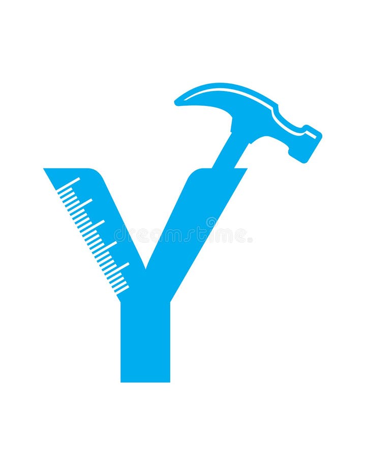 Abstract Hammer and Ruler Logo Stock Vector - Illustration of carpenter ...