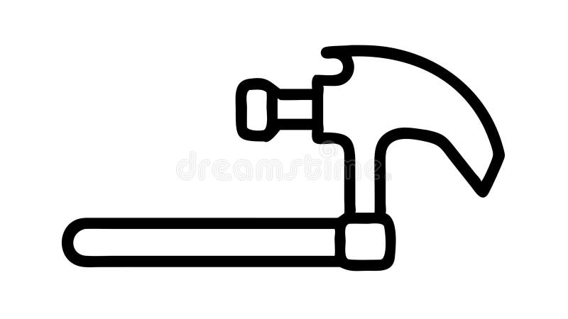 Abstract Hammer Tool Icon, Stylized Construction Graphic, Vector Design ...