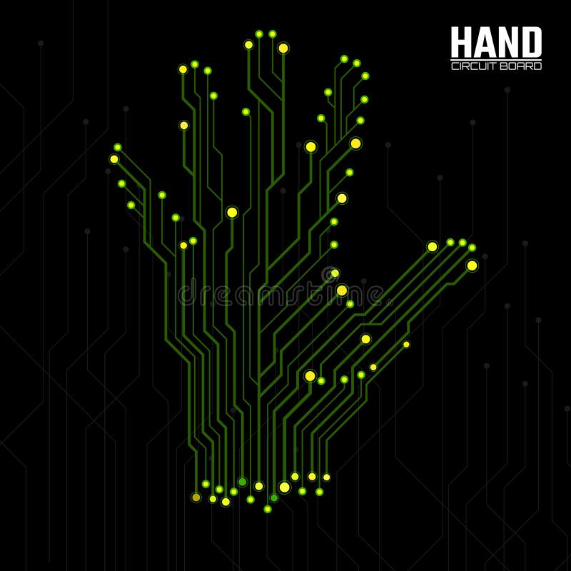 Hand Silhouette Circuit Board Stock Illustrations – 165 Hand Silhouette ...