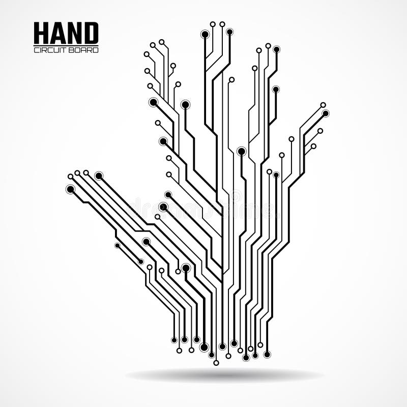 Hand Silhouette Circuit Board Stock Illustrations – 165 Hand Silhouette ...