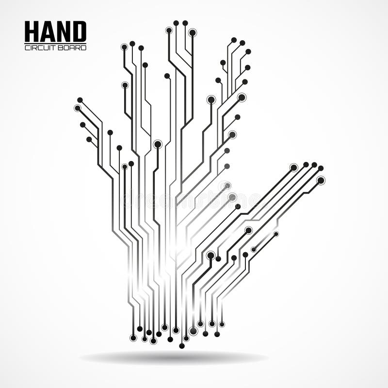 Abstract Hand of Circuit Board, Technology Concept Stock Vector ...