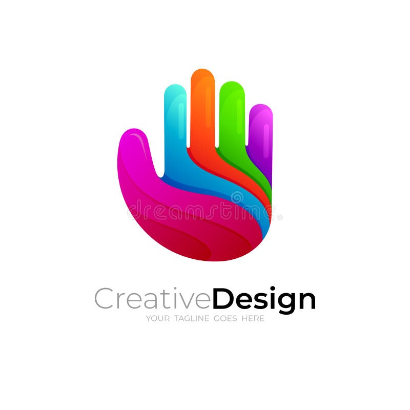 Abstract Hand Colorful Logo Vector, Social Icons Stock Vector ...