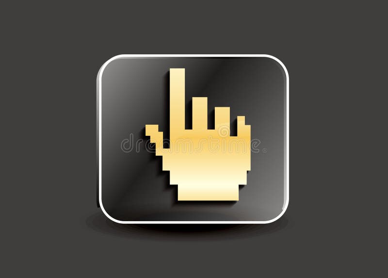 Abstract Hand Cursor Web Button Stock Vector - Illustration of circle ...