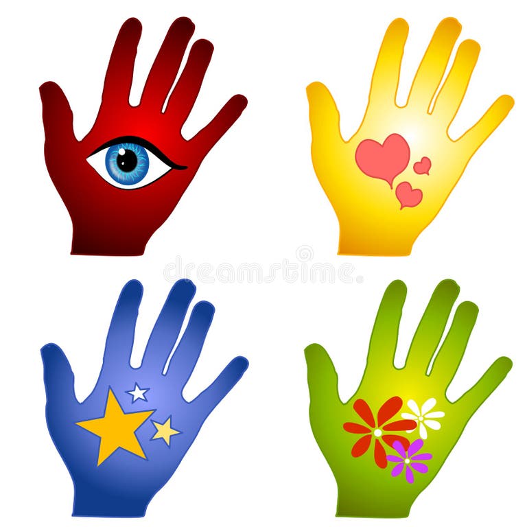 Abstract Hand Designs Clip Art Stock Illustration - Illustration of ...
