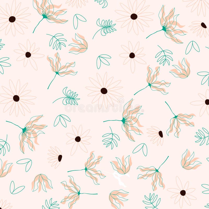 Abstract Hand Draw Floral Pattern Background. Vector Stock Vector ...
