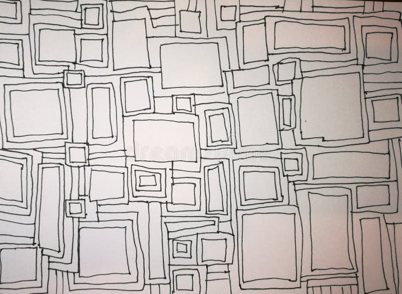 Abstract Hand Drawing Cube 5 Stock Image - Image of drawing, cube ...