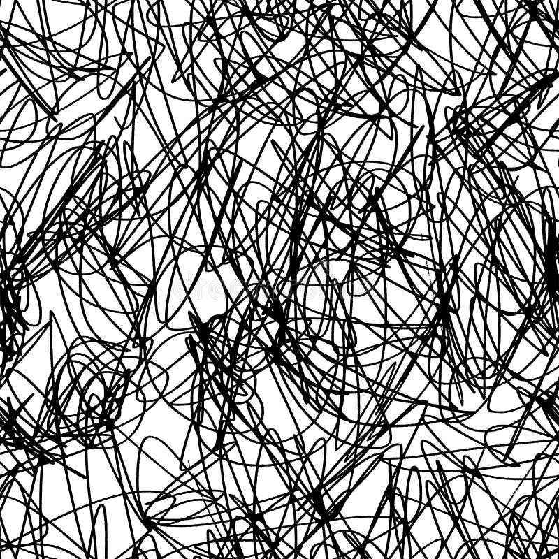 Abstract Hand Drawing Pattern Black and White Stock Vector ...