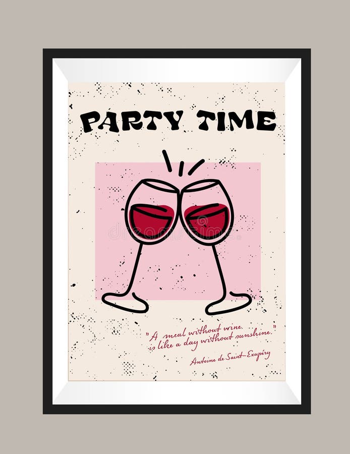 Party Time hand drawn stock vector. Illustration of brand - 366869770