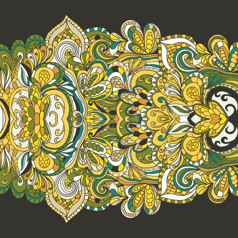 Abstract Hand-drawn Border Pattern. Seamless Stock Vector ...