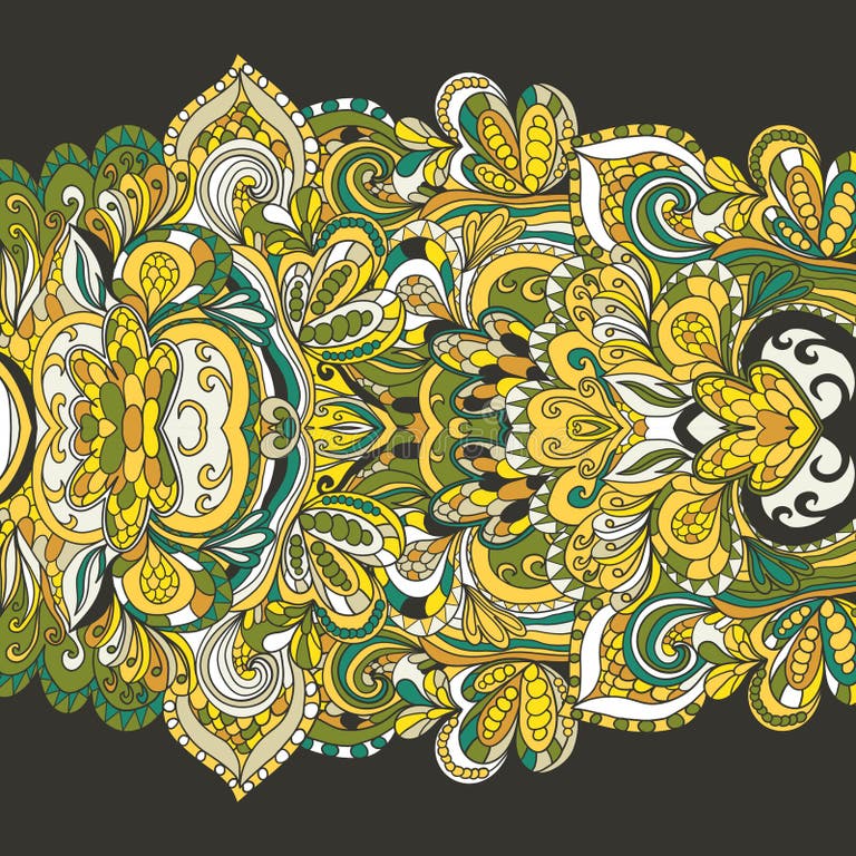 Abstract Hand-drawn Border Pattern. Seamless Stock Vector ...