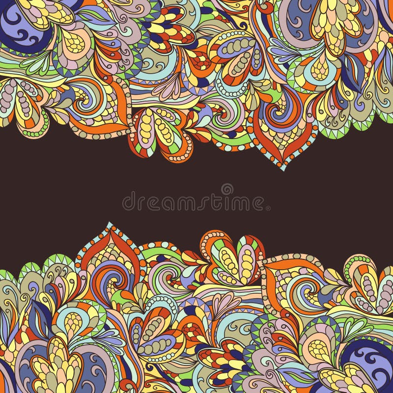 Abstract Hand-drawn Border Pattern. Seamless Stock Vector ...