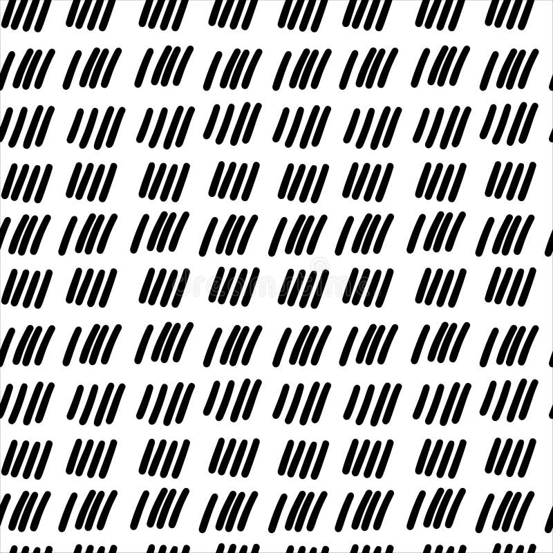 Abstract Hand Drawn Broken Lines Seamless Pattern, Black and White ...