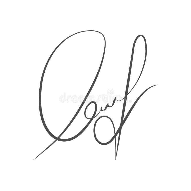 Abstract Hand-drawn Calligraphic Autograph. Custom Manual Signature for ...