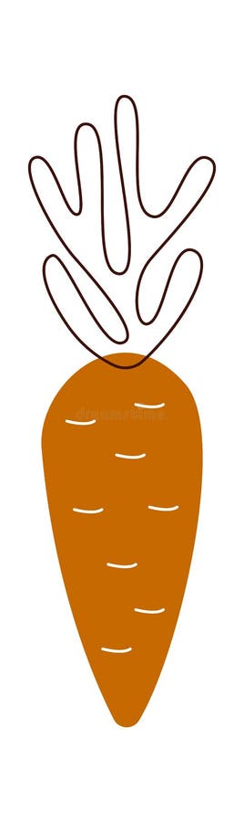 Abstract Hand Drawn Carrot Flat Icon Stock Vector - Illustration of ...