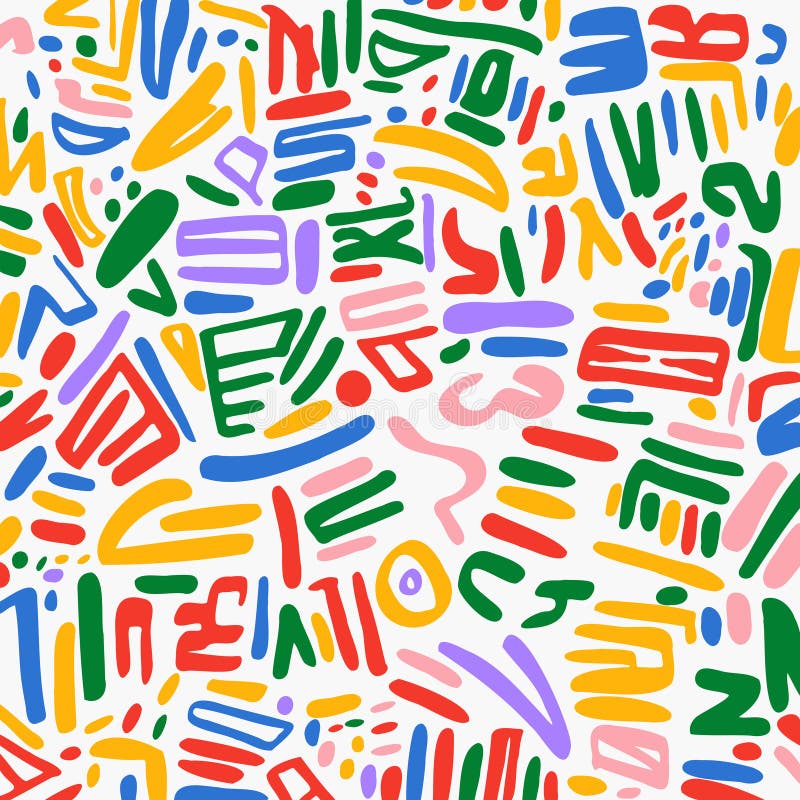 Abstract Hand Drawn Colourful Doodle Background Stock Illustration ...