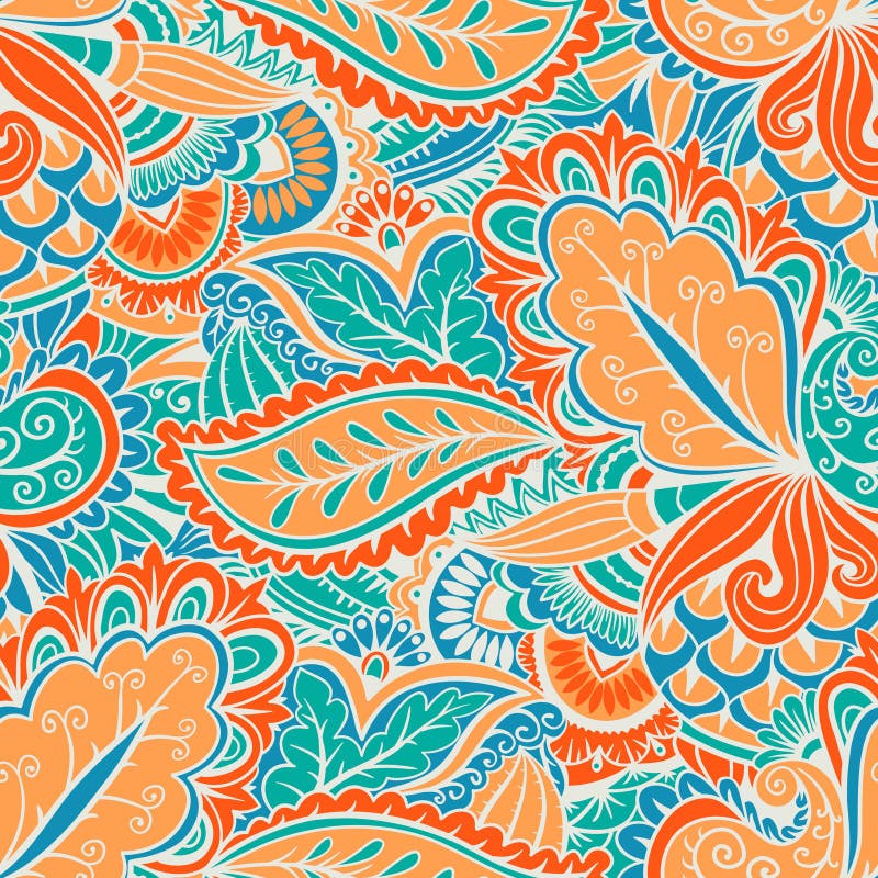 Abstract Hand Drawn Decorative Waves Seamless Pattern Stock Vector ...