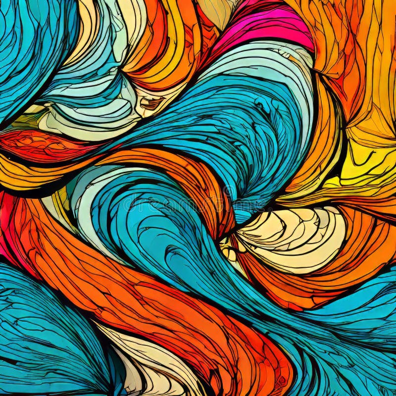 Abstract Hand Drawn Design Artistic and Expressive Design Feat Stock ...