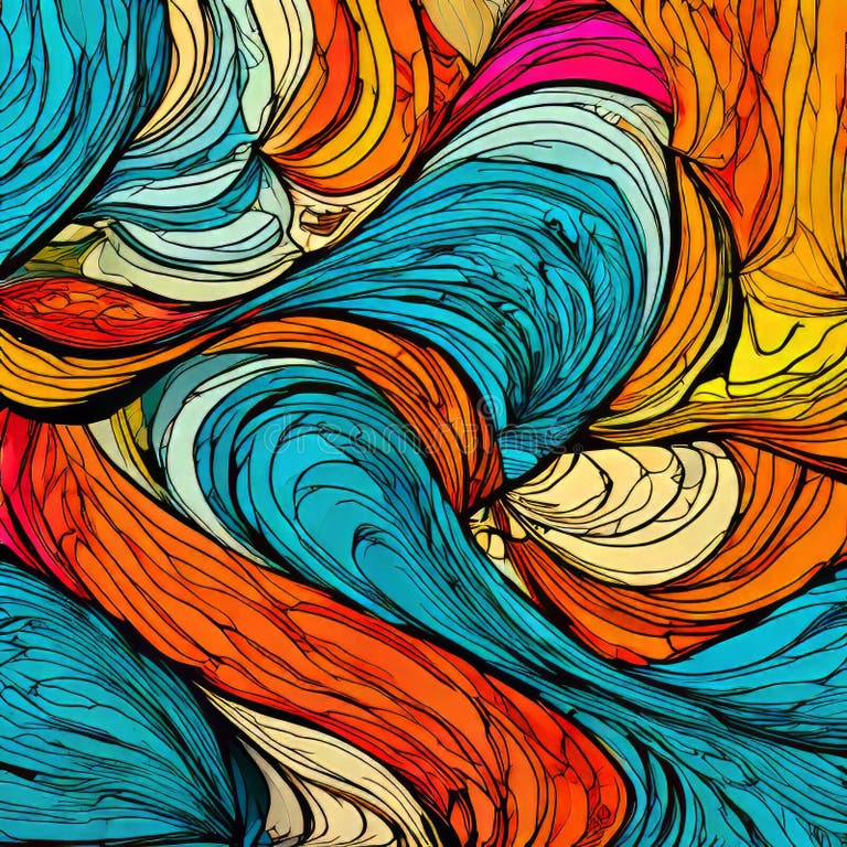 Abstract Hand Drawn Design Artistic and Expressive Design Feat Stock ...