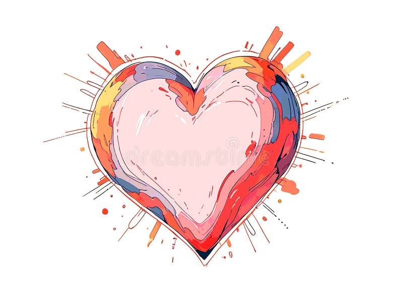 Abstract Hand Drawn Doodle Heart. Valentine Day Decor Element for Card ...