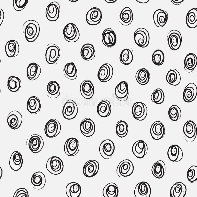 Abstract Hand Drawn Doodle Seamless Pattern Black And White Colors