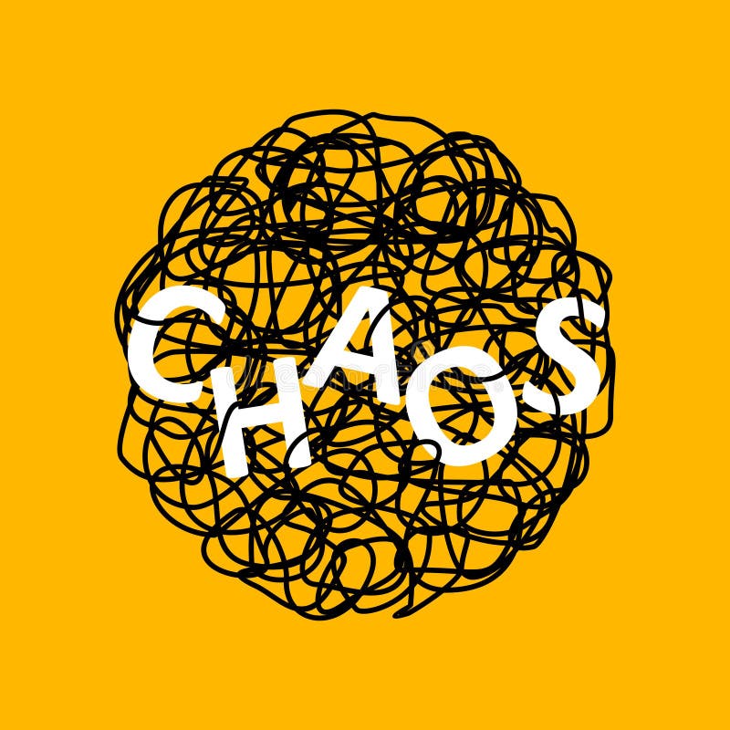 Abstract Hand Drawn Illustration of Chaos Over Tangled Mess Scribble or ...