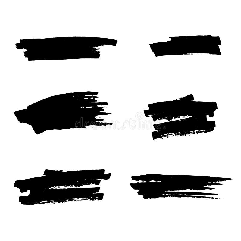 Set of Vector Grunge Brushes. Ink Smudge Abstract Shape Stains Stock ...