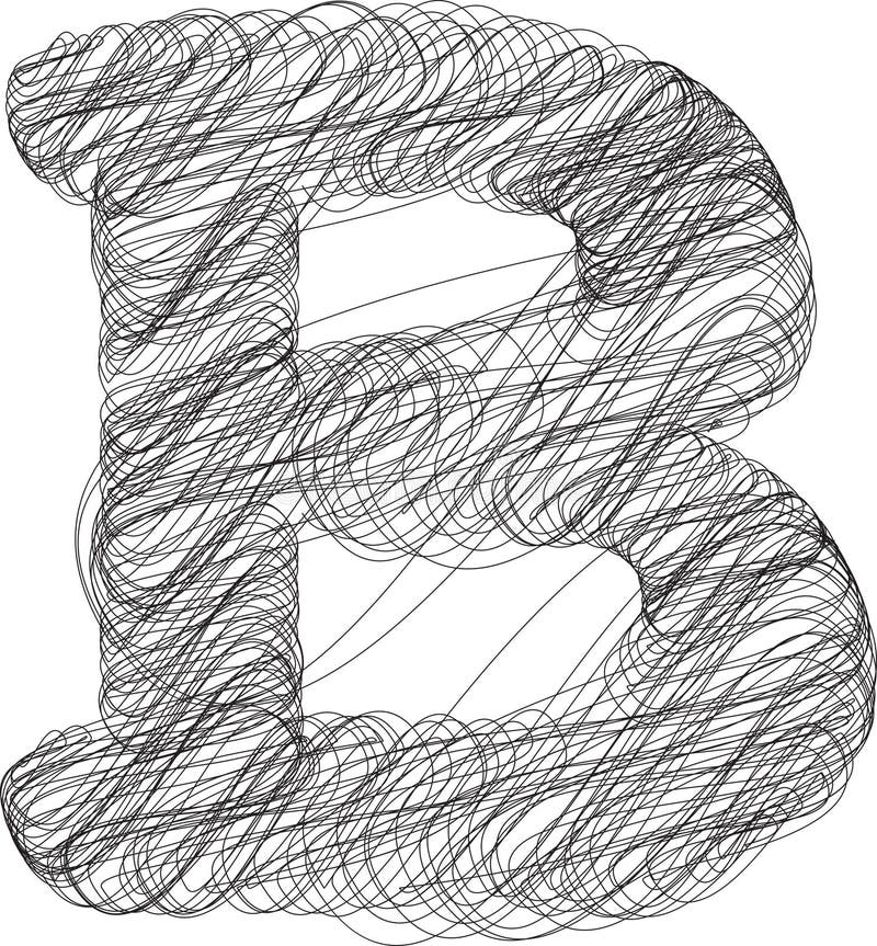 Abstract Hand Drawn Letter B Stock Vector - Illustration of monogram ...