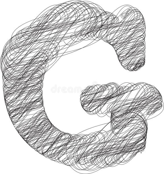 Abstract Hand Drawn Letter G Stock Vector - Illustration of typeset ...