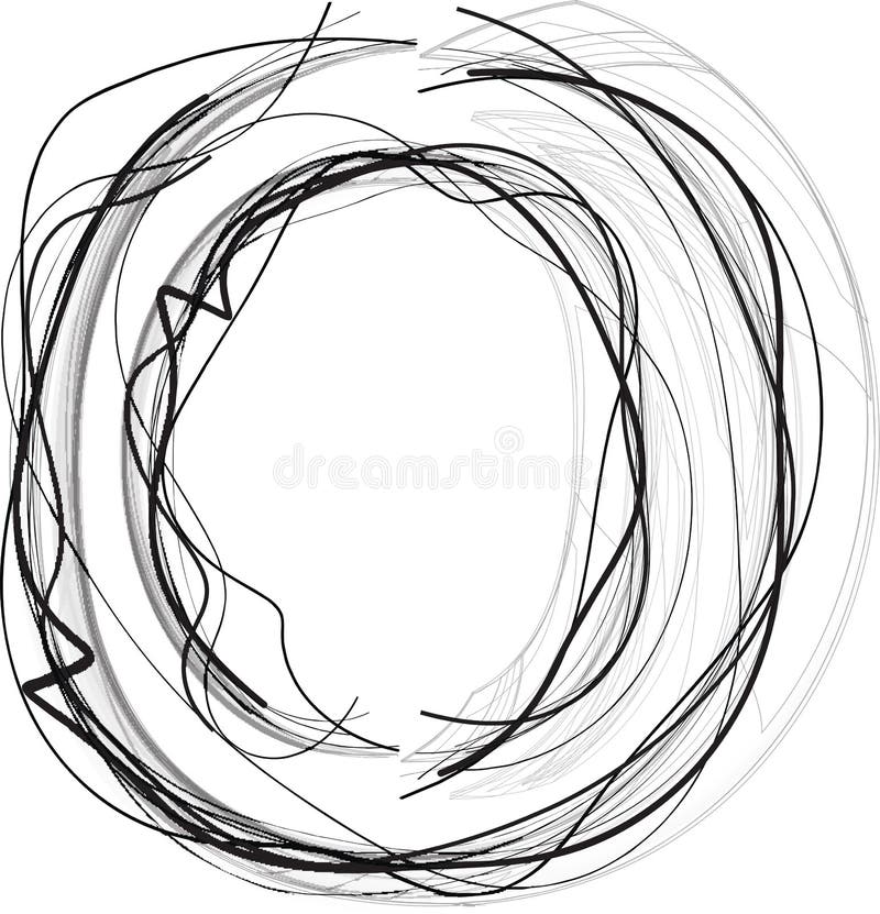 Abstract Hand Drawn Letter O Stock Vector - Illustration of scratch ...