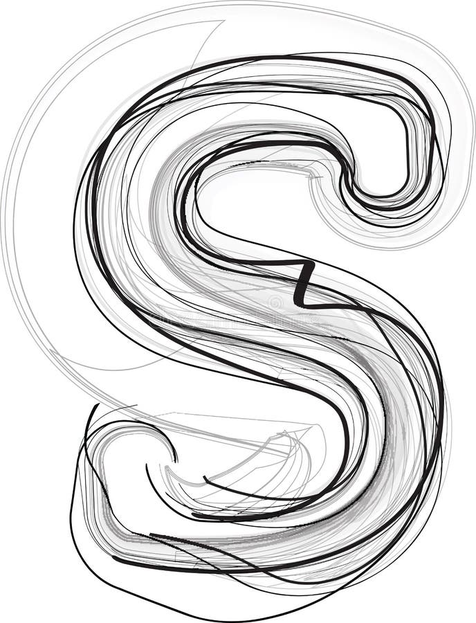 Abstract Hand Drawn Letter M Stock Vector - Illustration of frame ...