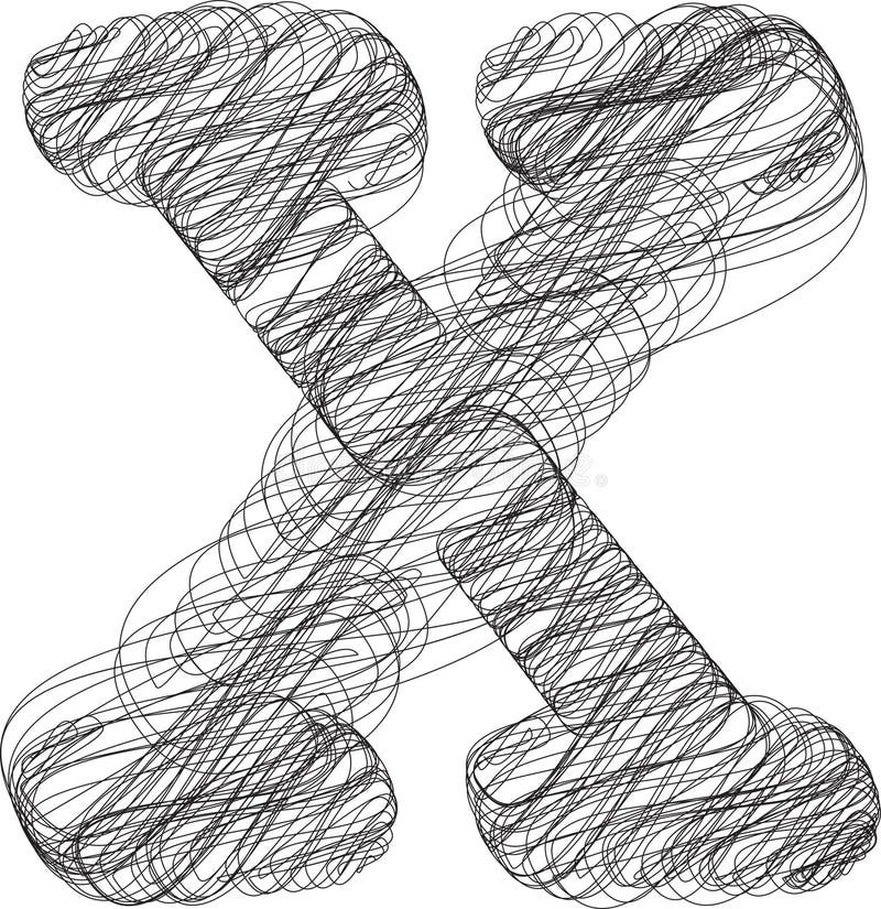 Abstract Hand Drawn Letter X Stock Vector - Illustration of sketch ...