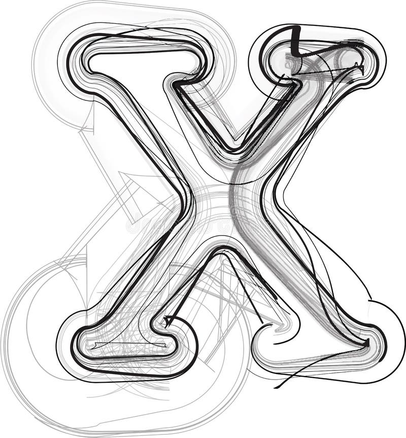 Abstract Hand Drawn Letter X Stock Vector - Illustration of hand ...