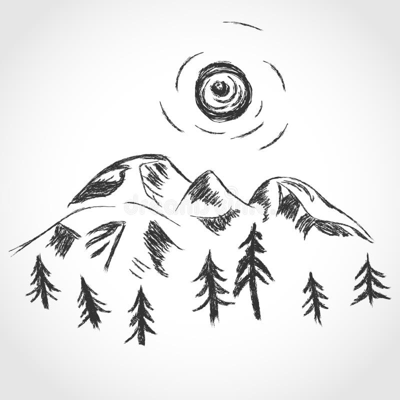 Gray Mountain Range Icon. Vector Illustration Stock Illustration ...