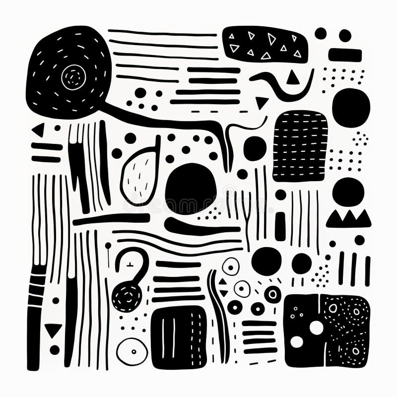 Abstract Hand Drawn Patterns: Bold Graphic Design Elements and Playful ...