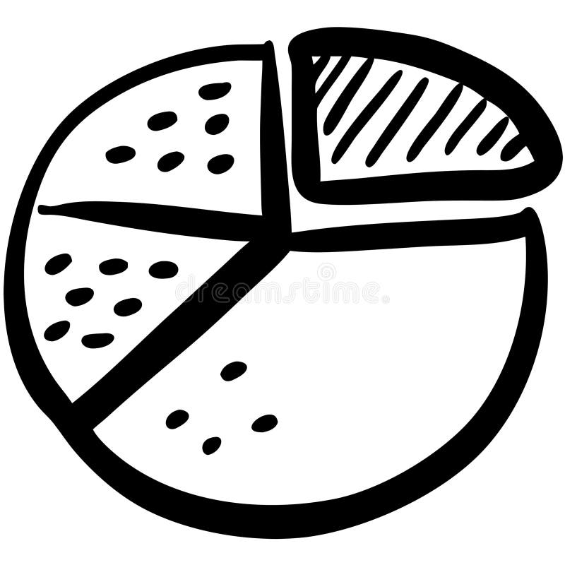 Abstract Hand Drawn Pie Chart Vector for Business and Data Analysis ...