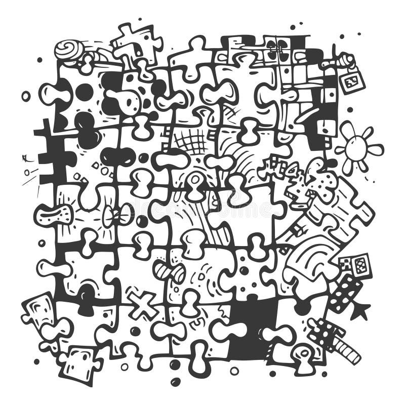 Abstract Puzzle Pieces Illustration: a Complex Interlocking Design ...