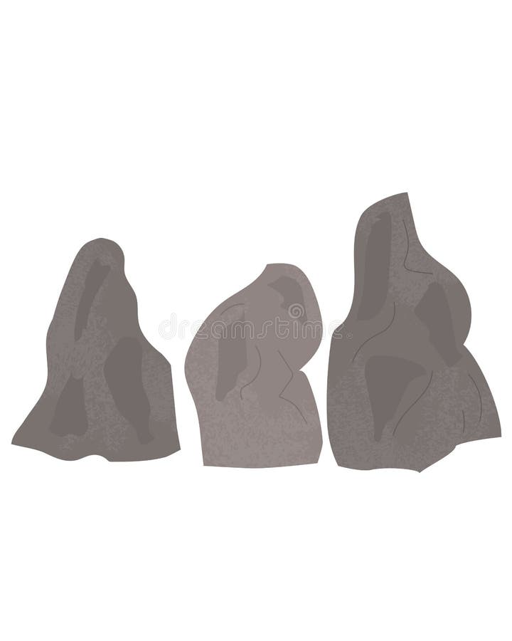 Abstract Hand Drawn Rocks for Decorative Design. Modern Vector ...