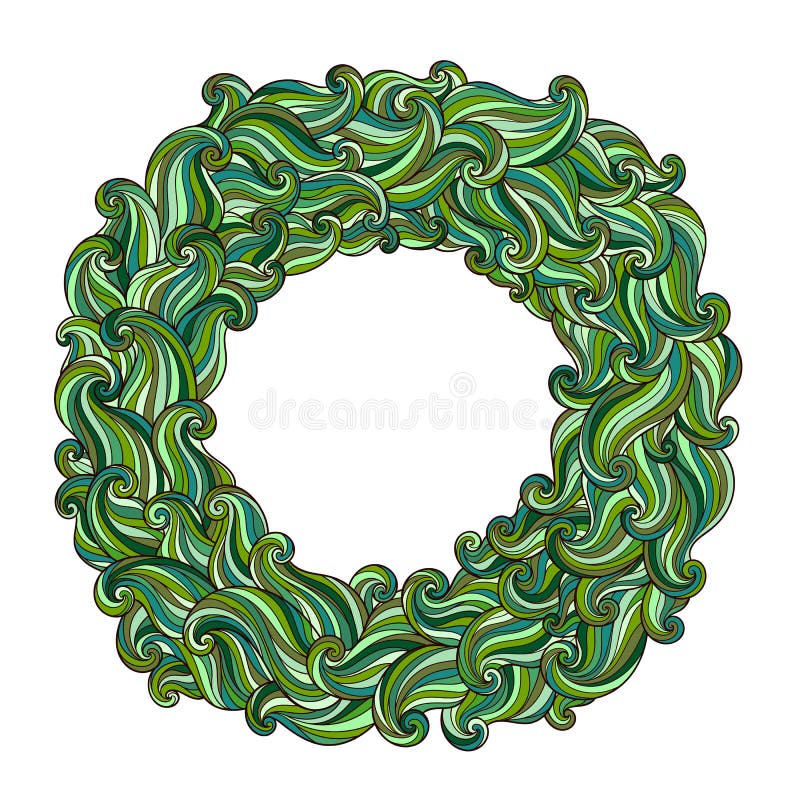 Abstract Hand-drawn Round Pattern, Waves Background Stock Vector ...