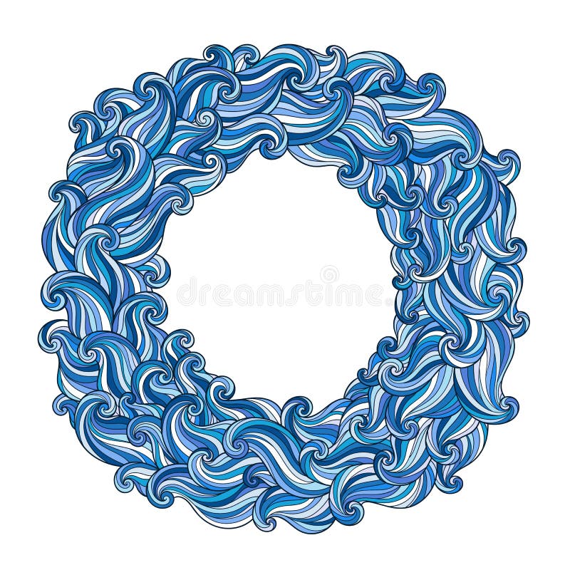 Abstract Hand-drawn Round Pattern, Waves Background Stock Vector ...