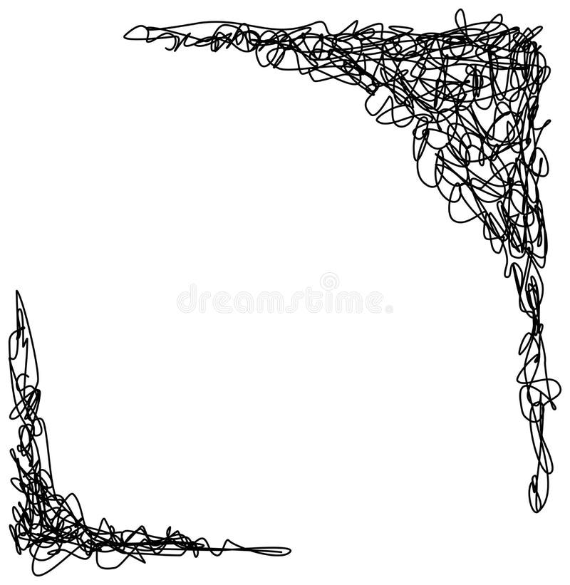 Abstract Hand Drawn Scribble Doodle Corners Stock Illustration ...