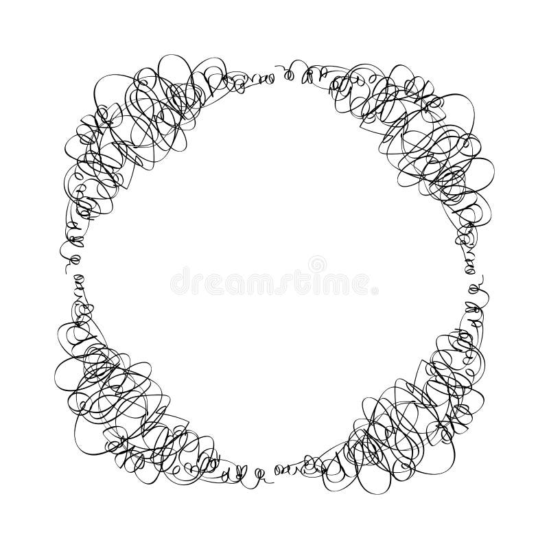 Abstract Hand Drawn Scribble Doodle Corners Isolated on White ... Abstract Hand Drawn Scribble Doodle Corners Isolated on White ...