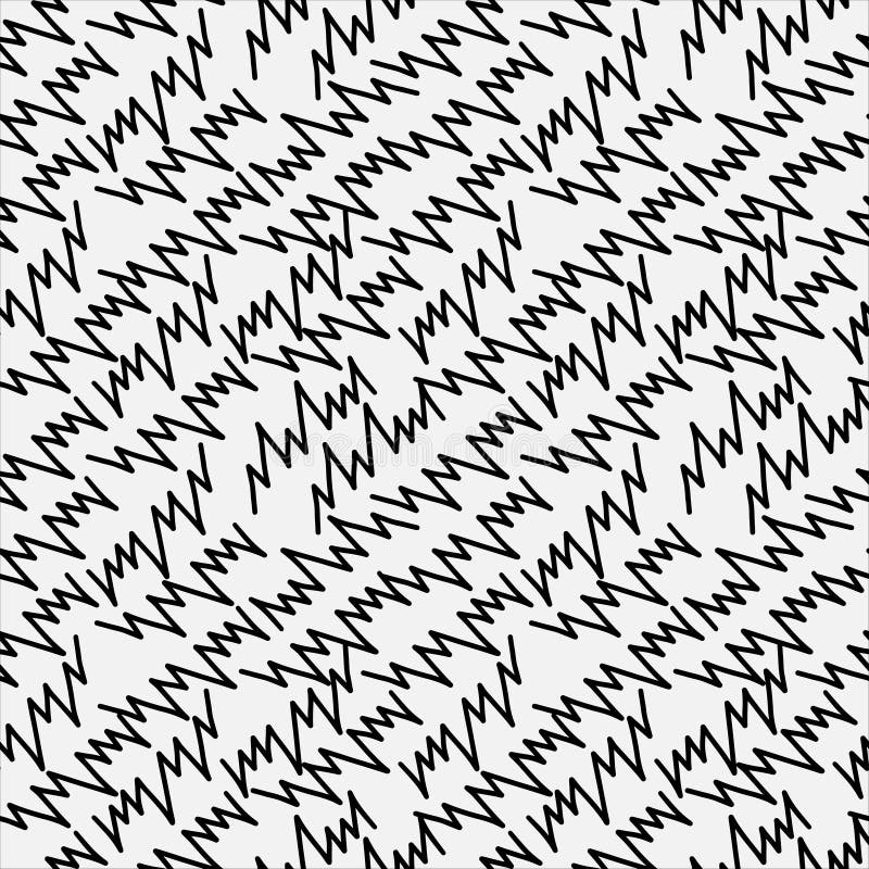 Abstract Hand Drawn Seamless Pattern, Black and White Zigzag Texture ...