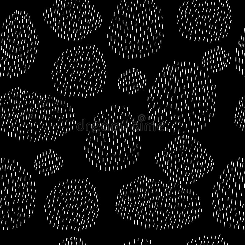 Abstract Hand Drawn Seamless Pattern With Doodle Dashes Simple Stock Vector Illustration Of