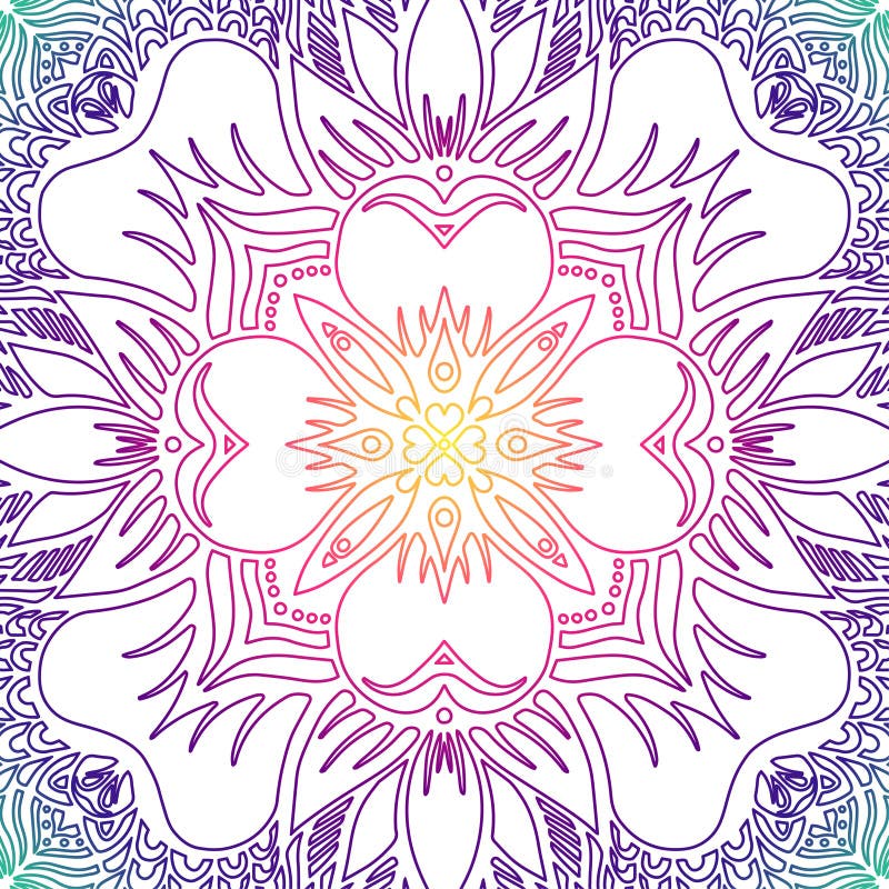 Mandala with Rainbow Fill. Bright Colorful Illustration. Vector ...
