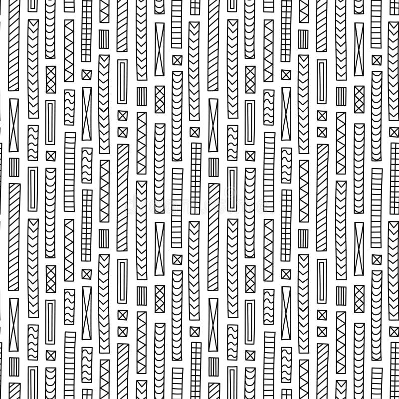 Abstract Hand Drawn Seamless Rectangle Pattern, Black and White Texture ...
