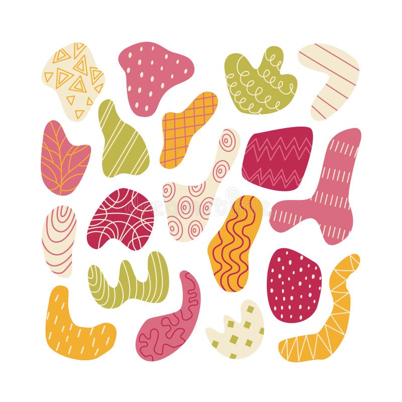 Abstract Hand-drawn Shapes and Doodle Elements. Modern, Trendy, and ...