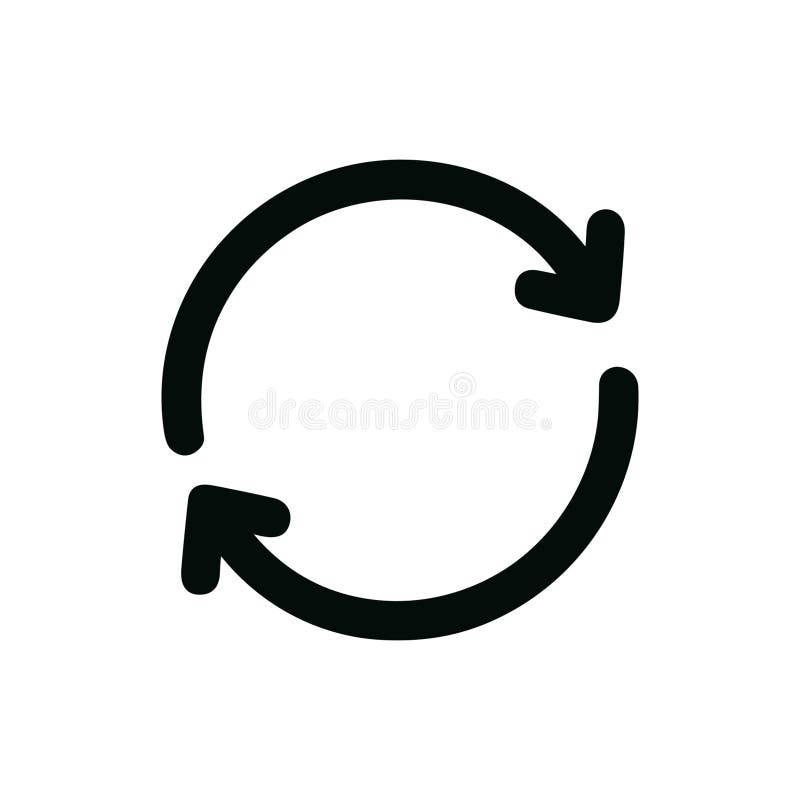 Simple Handdrawn Circular Arrow Flow Process Refresh Loop Icon Stock ...
