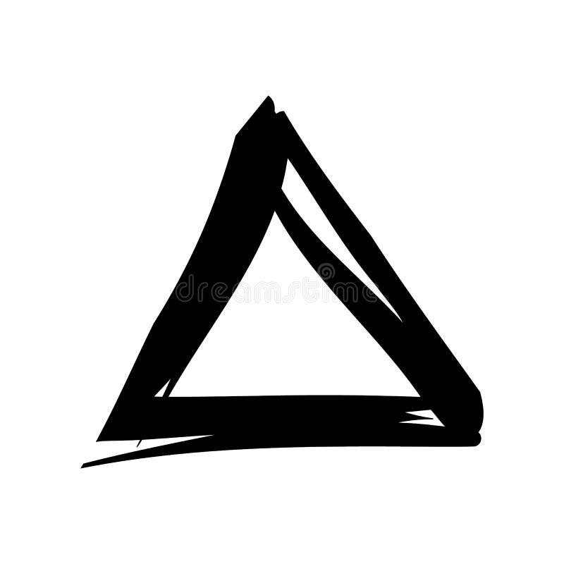 Abstract Hand-drawn Triangle. Black Shape for Logo, Decoration and ...
