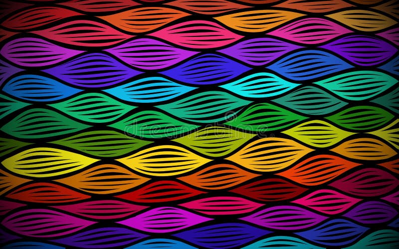 Colorful Lines Twisted into Circular Shape, Abstract Background with ...