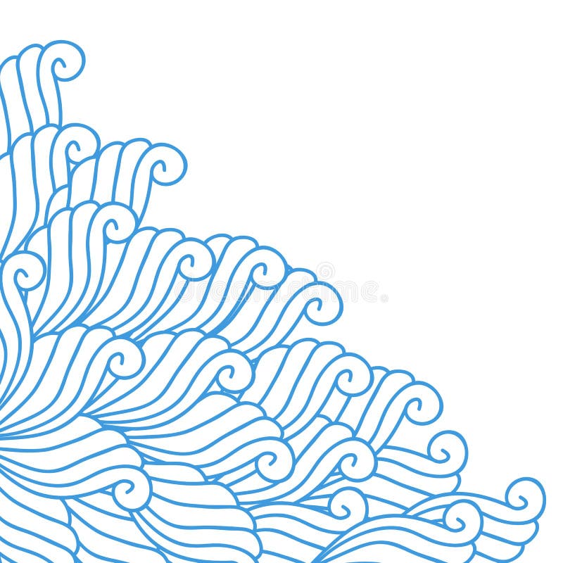 Abstract Hand-drawn Waves Pattern, Floral Vector Background Stock ...